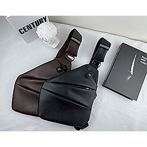 VUUEAN Personal flex bag,Sling Bag Anti-Thief Crossbody Shoulder Bag Multipurpose Crossbody Backpack for Outdoor (brown leather)