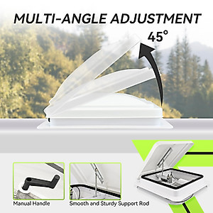 RVMATE 14" Remote RV Roof Vent Fan for RV/Camper/Trailer, Remote Control Reversible Exhaust RV Roof Vent Fan White with 12V RV Vent Fan 6" Blades