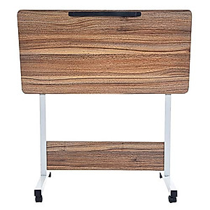 Toxz Computer Task Table Household Office Desk,Adjustable Height and Fold,Locking Casters,80CM 50CM,Fillet Wood,Simple,with Installation Tool(Ship from US!)