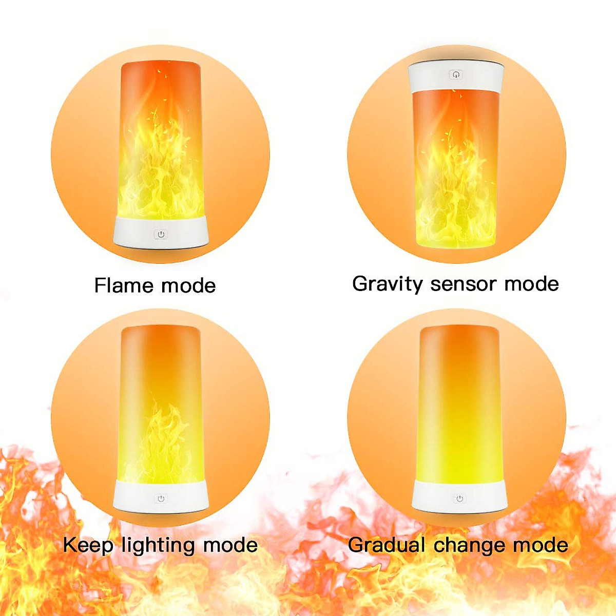 PDGROW LED Flame Lights with Remote Timer, Flame Lamp 4 Modes USB Rechargeable Fire Lights Indoor Campfire Outdoor Decorative Lantern Hanging Lamps Fireplace Romantic Light for Home Party Camping Bar