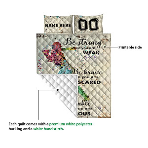 OhaPrints Custom Softball Girl Batter Watercolor Personalized Name Number Quilt Blanket & Pillowcases, Bedding Set & Pillow Cover, King Queen Double Twin Throw Full Size Bedspread Bed