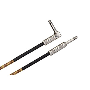 Hosa GTR-518 Straight to Right Angle Tweed Guitar Cable, 18 Feet