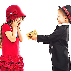 12 Pack Plush Animal Finger Puppet Toy with Valentine's Greeting Cards, Valentine School Classroom Prize Party Favor Toys, Valentine Gift Exchange