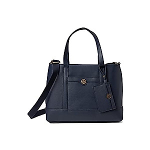Tommy Hilfiger Gretta II Convertible Satchel with Hangoff Saffiano PVC Tommy Navy One Size