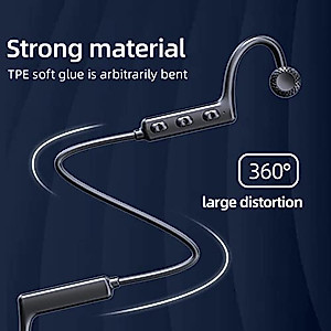 Wireless Bone Conduction Headphone- Bluetooth Stereo Earphones Built-in Noise-canceling Mic Open-Ear Waterproof Sport Headsets for Sports Fitness and Workouts (Black)