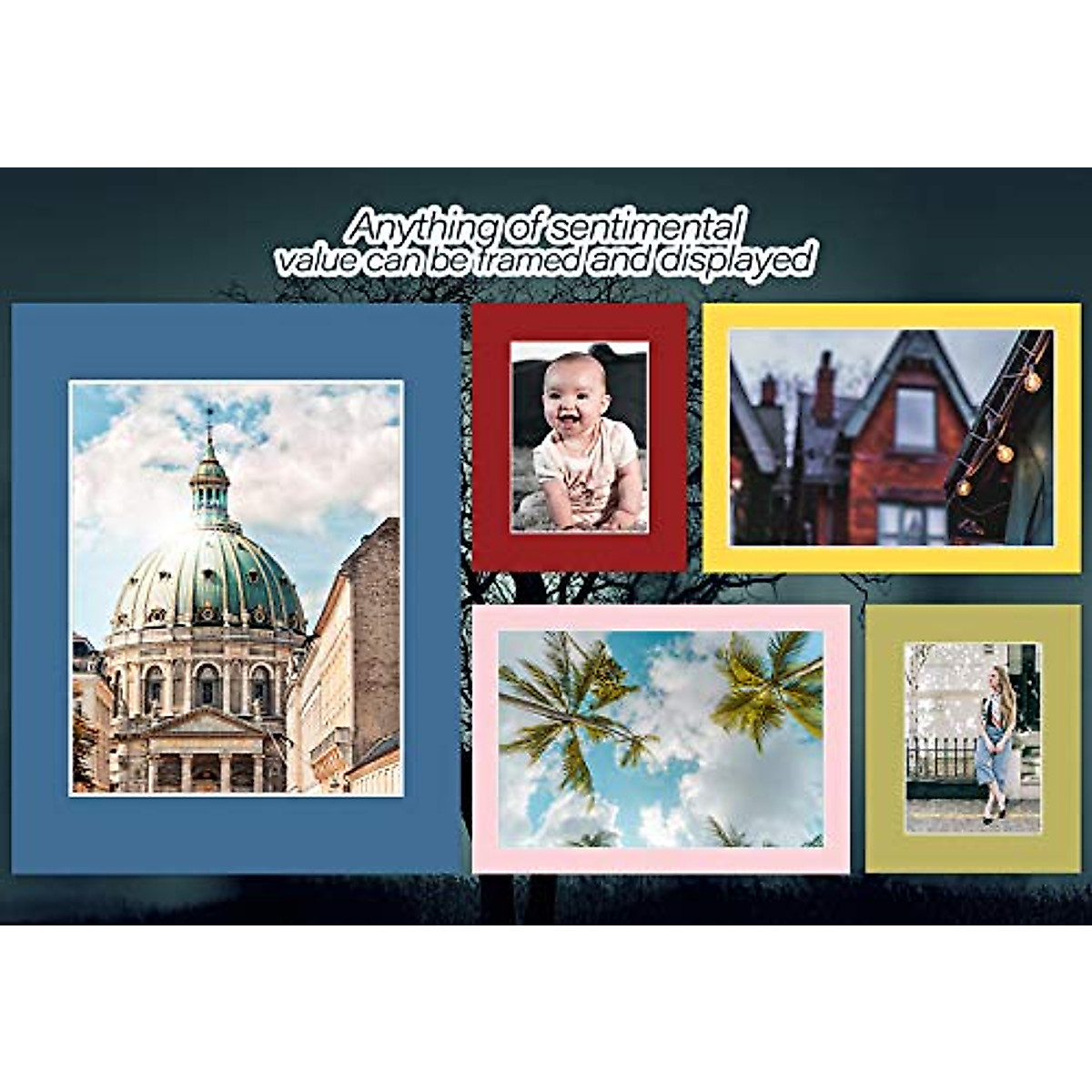 Mat Board Center, 10-Pack 11x14 Uncut Photo Mats Backing Boards - Mixed Color - for Frames, Photos, Pictures and More