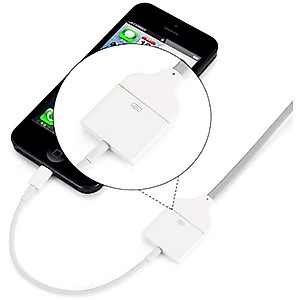 Lightning to 30-Pin Adapter, iPhone 8 Pin Male to 30 Pin Charger ipad Connector Adapter Data Sync Cable Connector Compatible iPhone 14/13/12/11/X/8/iPad/Bluetooth (White)