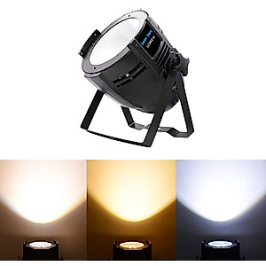 Seven Stars 200W COB Lights, LED Par Light Warm White & Cool White Stage Wash Lights, DMX Stage Lights for Church/Party/Stage Show/Club/Karaoke（1 Pack）