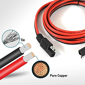 Sodcay Pack-1 Ring Terminal Connect, 23.6" 12AWG Solar Photovoltaic Connection Power Cord, O-Ring Eyelet Quick Connect Terminal Harness (Multicolored)
