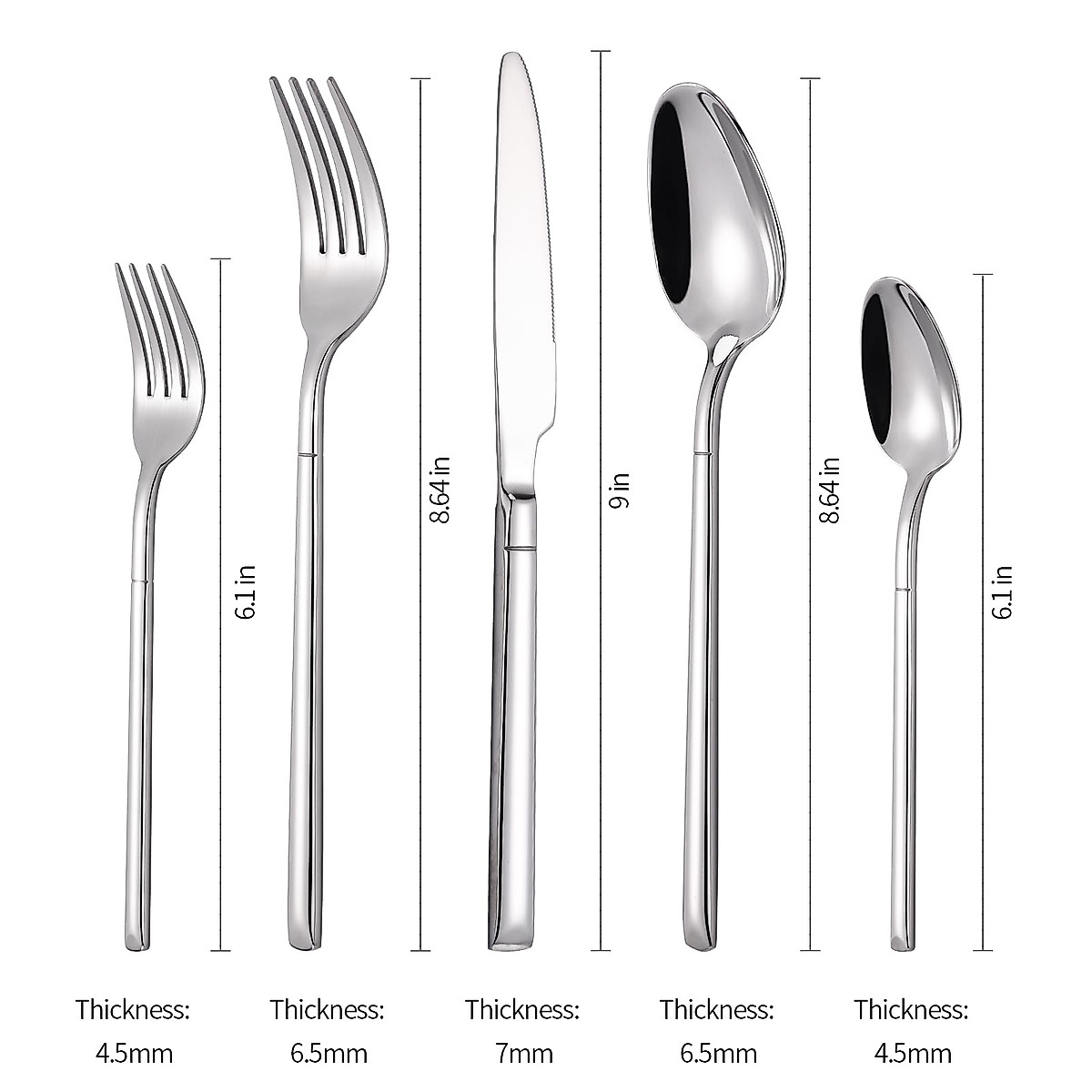 Forged Silverware Set for 8, Heavy Duty Stainless Steel Flatware Set, Prendcyx 40 Piece Premium Cutlery Sets including Spoons and Forks Set, Dishwasher Safe