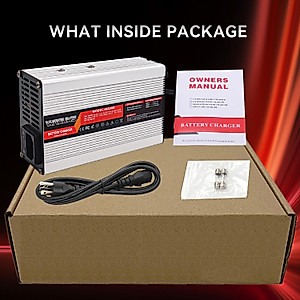 WAOUKS 54.6V 5A Charger 54.6V Lithium Battery Charger Output 3pin C13 N+ L- Connector Used for 13S 48V Li-ion Battery Charger Pack Smart Charger