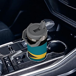 Bahamas Flag 30 OZ Insulated Tumblers with Handle And Straw Leakproof Vacuum Insulated Stainless Steel Water Bottle for Car Fishing Travel