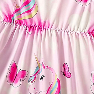 PATPAT Girls Dress Unicorn Printed Casual Dress for Kids Baby Girls Dresses Comfy Ruffle Sleeve Sundress
