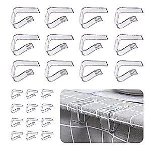 Plastic Tablecloth Clips, Transparent Clear Table Cloth Clips 24 Pcs Transparent Table Cloth Holder Clear Table Clips Tablecloth Cover Clamp for Picnic Weddings Home Camping Restaurant Outdoor