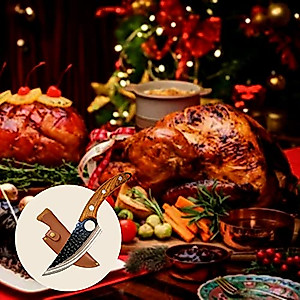 Viking Knife Caveman Ultimo Knife,Cleaver Super Sharp with Sheath Steel Butcher for Meat,Handmade Japanese Chef Knife, Forged Meat Cleaver knife,Camping, BBQ Chef knife