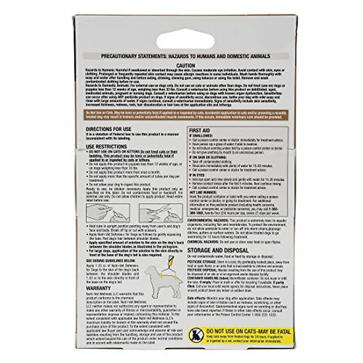 Nutri-Vet Defense Plus Flea & Tick Control for Large Dogs, 33 lb-66 lb, Model: 1030239