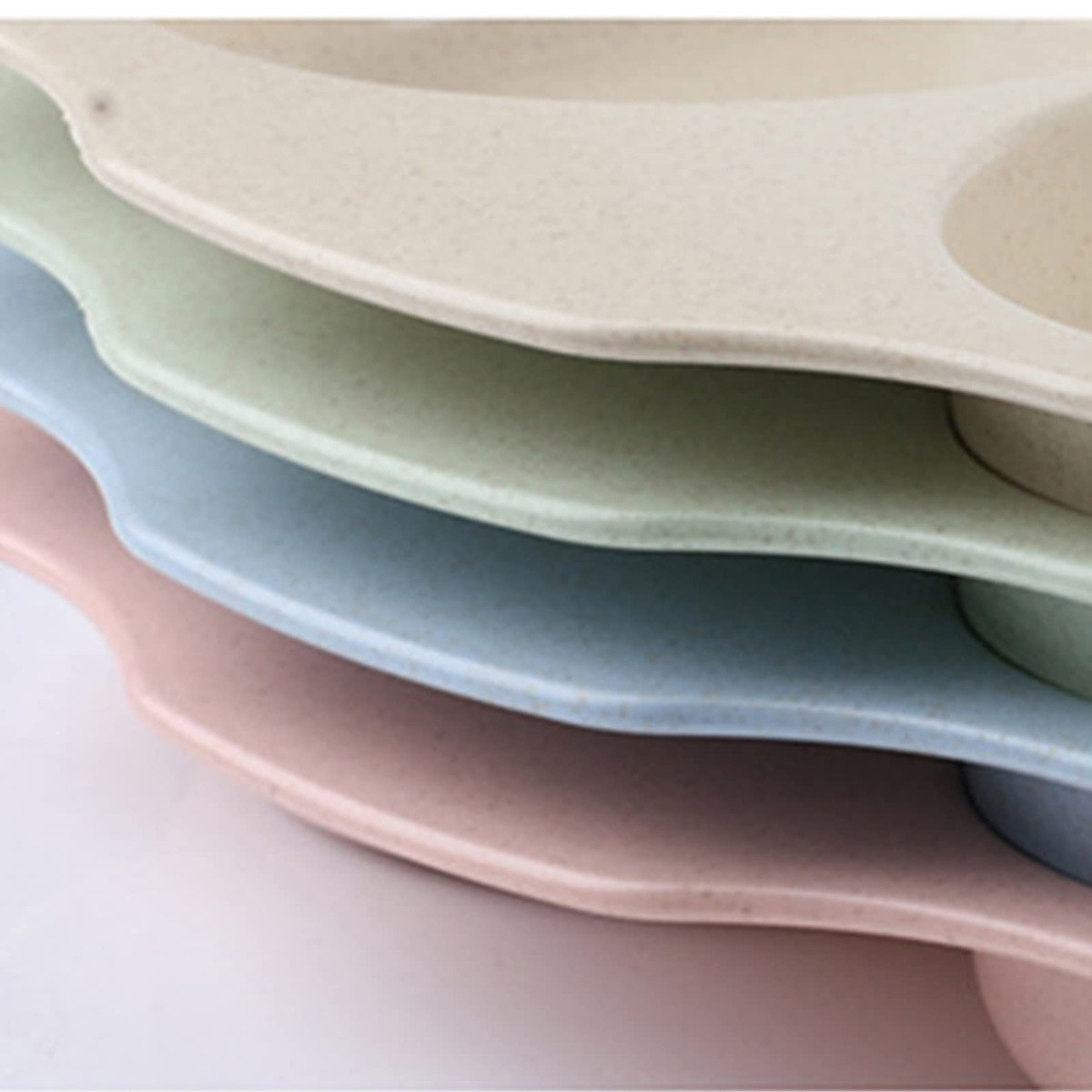 Cheeren 8 Pack Plastic Divided Plates Set for Kids Adults, Sectioned Meal Camping Dishes for BBQ, Microwave & Dishwasher Safe