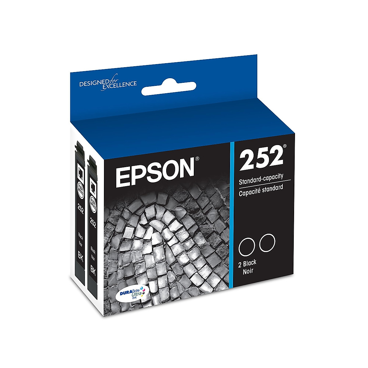 EPSON T252 DURABrite Ultra Ink Standard Capacity Black Dual Cartridge Pack (T252120-D2) for select Epson WorkForce Printers