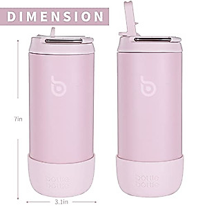 BOTTLE BOTTLE Kids Water Bottles 12 oz Kids Insulated Water Bottle with Leak Proof Lid Double Wall Vacuum Stainless Steel Water Bottle Keeps Hot and Cold for Boys Girls School Sports Travel (pink)