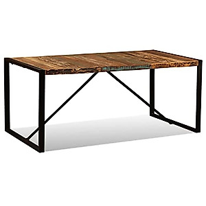 WHOPBXGAD Dining Table,Wooden bar Table, Industrial Restaurant bar Table Suitable for Living Room, Dining Room, Bistro Table,Solid Reclaimed Wood 70.9"