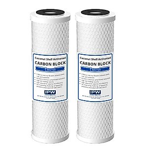 2-Pack compatible for WaterPur CCI-10-CLW Activated Carbon Block Filter - Universal 10 inch Filter for WaterPur Clear Water Filter Housing by IPW Industries Inc.