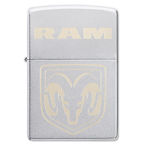 Zippo RAM Satin Chrome Pocket Lighter