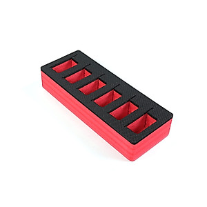 Polar Whale Cocktail Capsule Drawer Organizer Tray Red and Black Foam Insert Compatible with Bartesian for Kitchen Home Bar Party Waterproof Washable 6 Compartment 4.5 x 11.75 Inches