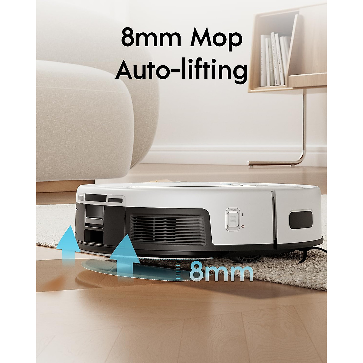 Yeedi Cube Robot Vacuum and Mop, Self Mop Drying and Washing, Self Emptying, 8mm Auto Mop Lifting, 2cm Obstacle Climbing, Sonic Mopping, 1L Water Tank, for Hard Floors, Carpet