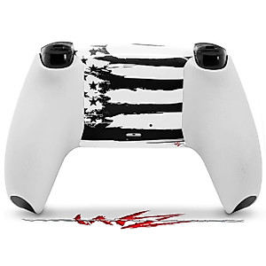 WraptorSkinz Skin Wrap compatible with Sony PS5 DualSense Controller Brushed USA American Flag (CONTROLLER NOT INCLUDED)