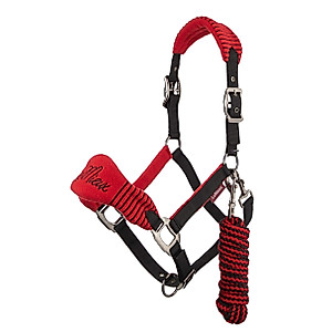 LeMieux Vogue Fleece Headcollar - Halter & Leadrope (Black - Full)