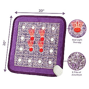 Crystal Heating Pad Mat | Bio Amethyst & Ceramic Tourmaline | Far Infrared Heating Pads | Small Travel | Negative Ions | 108-Day Risk-Free Guarantee | Sparkle Mats