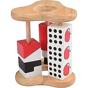 Constructive Playthings 5 1/2" H. x 6 1/2" W. x 5" D. Solid Rubber Wood Click Clack Busy Box Appropriate for All Ages