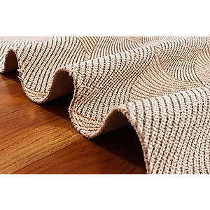 Casavani Handmade Area Rug Hand Block Printed Moroccan Tassels Throw Rug Hand Woven Door Mat Floor Rug Indoor Rugs for Bedroom Bathroom Laundry Room Living Room 6x8 Feet (180x240 cm)