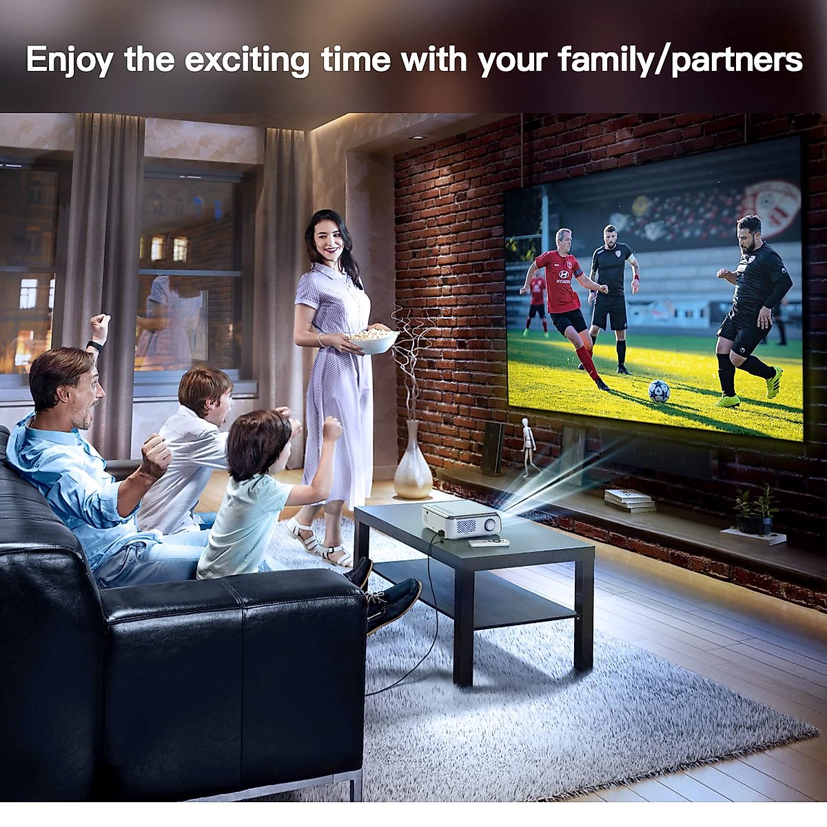 Projector 4K with WiFi and Bluetooth, 5G 1080P Outdoor Movie Projectors, 9500L/700ANSI Portable Smart Mini Projector with 100" Proyector Screen & Tripod, Compatible with iOS/Android/Win/TV Stick