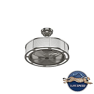 Hunter Tunley Indoor Ceiling Fan with LED Light and Wall Control, 12", Brushed Nickel