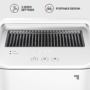 Sharper Image PURIFY 3 Air Cleaner with True HEPA Filtration, Night Light, for Home, Office, Bedroom