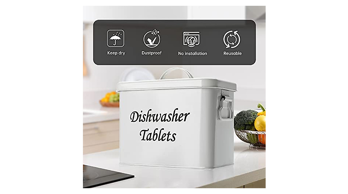 Large 3.8Qt Dishwasher Pod Container | Kitchen Organizer