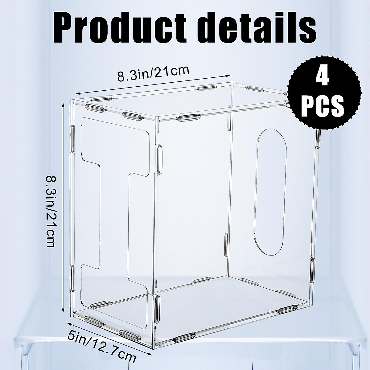 Domensi 4 Pcs Breast Milk Storage Tower Breast Milk Freezer Storage Organizer for Milk Freezer Bags Clear Breastmilk Storage Container Reusable Breastfeeding Accessories Fridge, 8.3 x 8.3 x 5 Inch