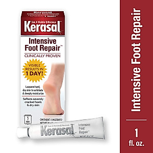 Kerasal Intensive Foot Repair Skin Healing Ointment for Cracked Heels and Dry Feet 1 oz , 2 Count, (Pack of 2)