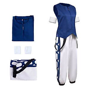 Adult Rimuru Tempest Cosplay Costume Jacket Coat Full Set Halloween Uniform for Mens (Blue, X-Large)