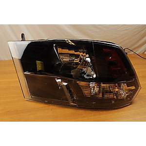 Mopar Dodge Ram 1500 2500 3500 Set Of Black Bezel Halogen Headlights OEM