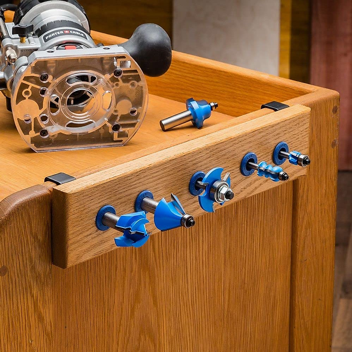 Router Bit Storage Inserts (10 Pack) - Holds 1/4” & 1/2” Shank Router Bits for Horizontal or Vertical Storage – Durable Molded Polyethylene Router Bit Storage Set – Neat, Clean Storage for Router Bits