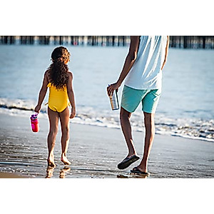 Bubba Flo Kids Water Bottle with Leak-Proof Lid, 16oz Dishwasher Safe Water Bottle for Kids, Impact and Stain-Resistant, Coral