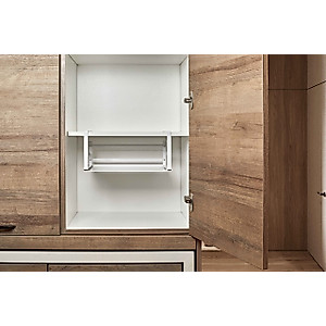 Nxconsu 2Pack Under Shelf Storage Cabinet Hanging Basket Organizer Under Pantry Storage Shelf Rack Holder for Kitchen Cupboard Desk Table Bookshelf Can Bottle Heavy Duty All Metal Slide-in White