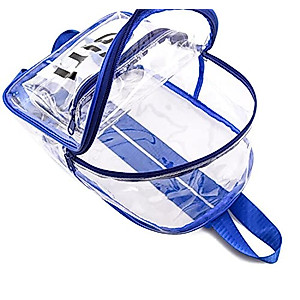 Girls Backpack Clear Satchel Heavy Duty School Bags Bookbags (Blue), Medium