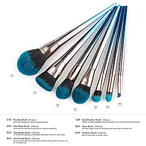 Ponytail Brush Smoother 7pcs Pro Makeup Brushes Set Foundation Powder Eyeshadow Eyeliner Lip Brush Tool Purse Cleaning Ball