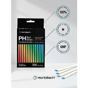 Horbäach PH Test Strips for Urine and Saliva Testing | for Women and Men | 300 Count
