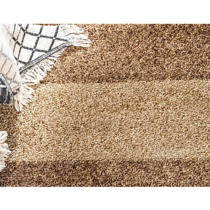 Unique Loom Autumn Collection Warm Toned Casual Striped Beige Round Rug (3' 3 x 3' 3)