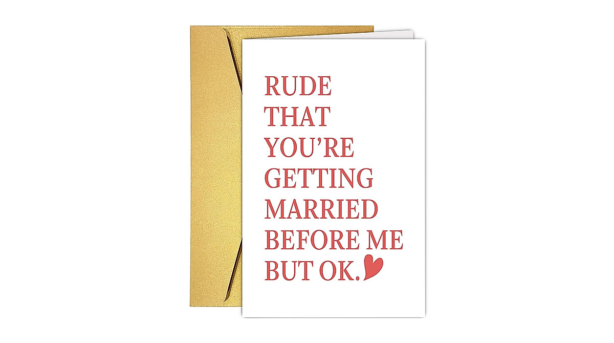 UUEFKTN Funny Wedding Card for Bride Groom, Rude Engagement Card for ...
