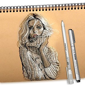 MISULOVE White Gel Pens, 3 Pack, Fine Point 0.8mm, Opaque White Archival Ink Pens, White Rollerball Pens for Artists Writing, Black Paper, Drawing, Taking Note & Sketching, Illustration Deisgn
